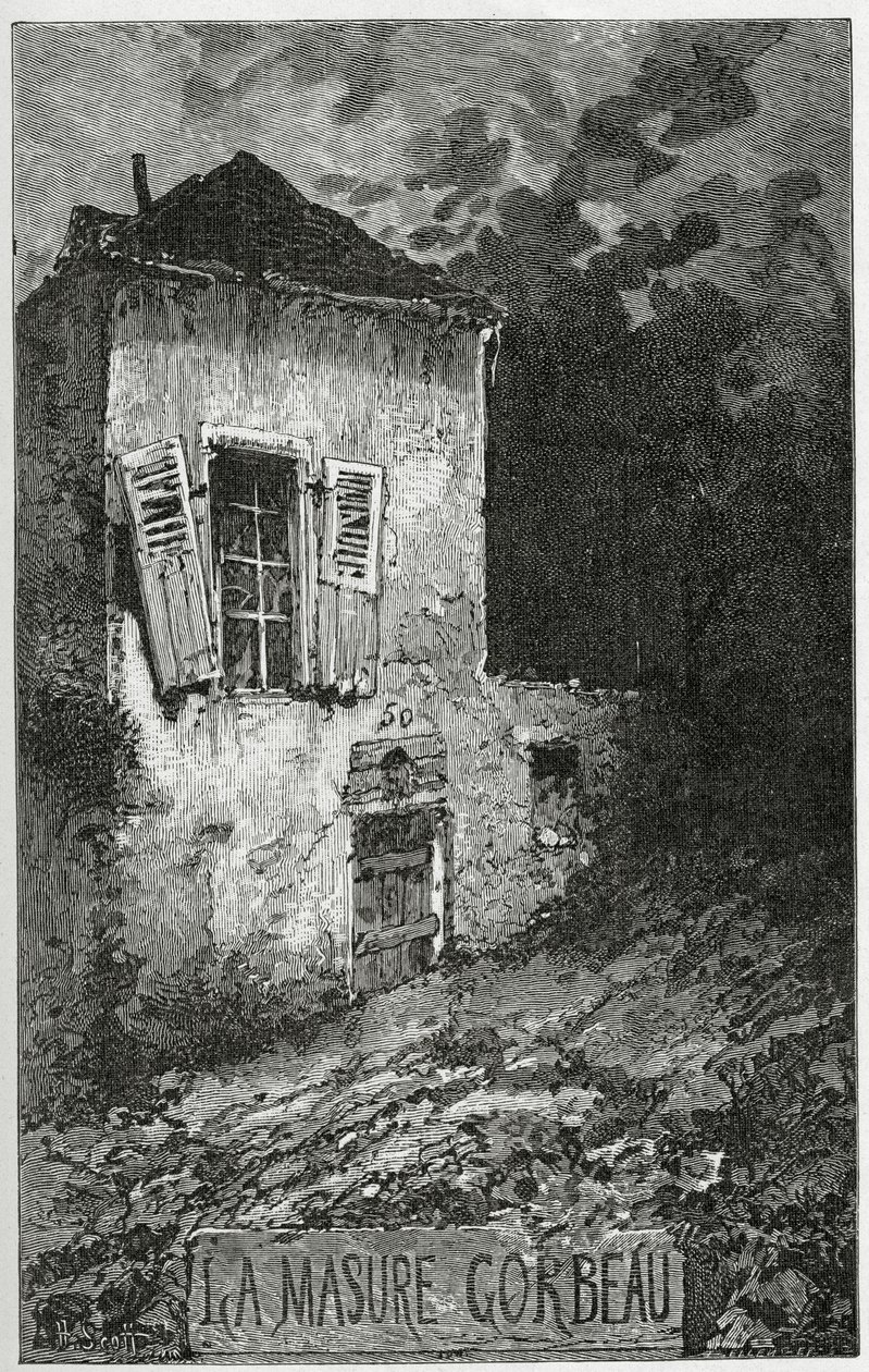 La Masure Gorbeau、19世紀（bw彫刻）