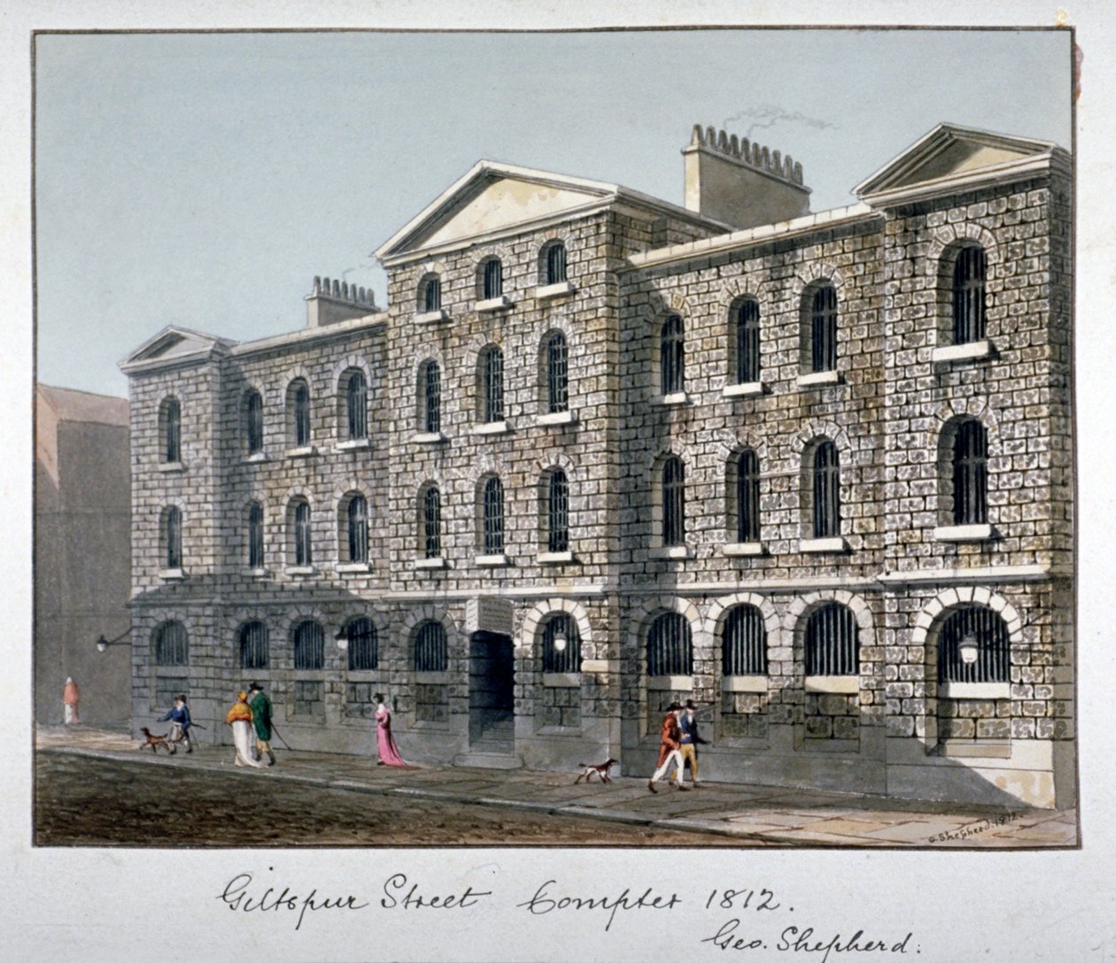 Giltspur Street Compter、シティ オブ ロンドン、1812 年。
