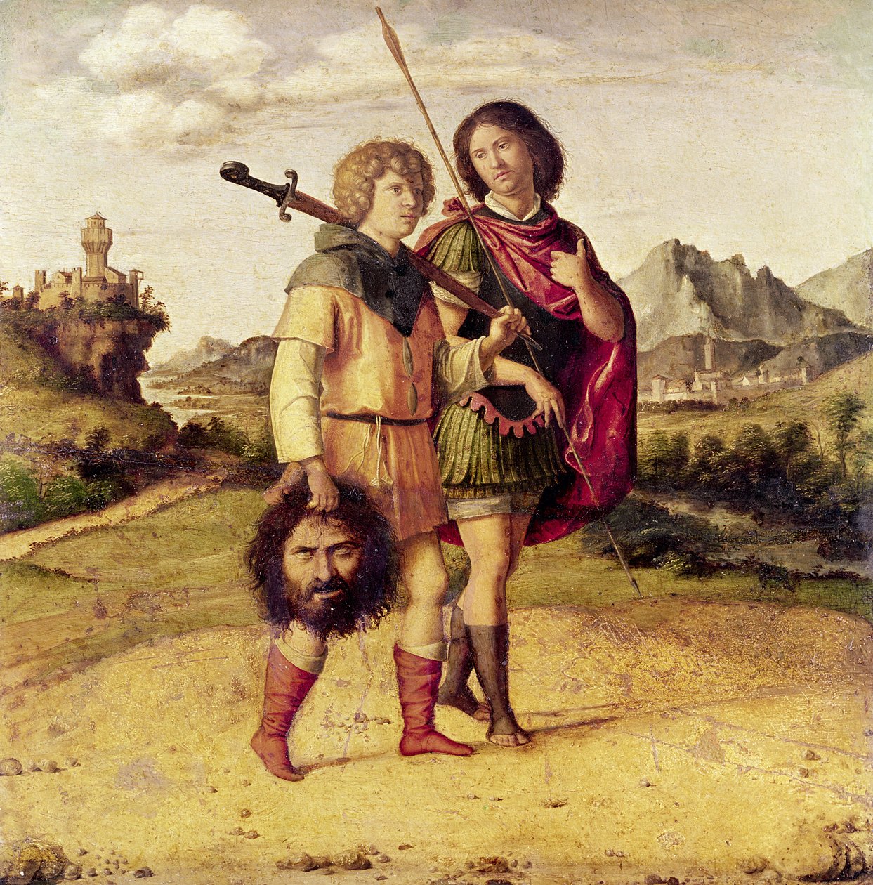 デビッドとジョナサン、1505-10年頃（木に油彩）