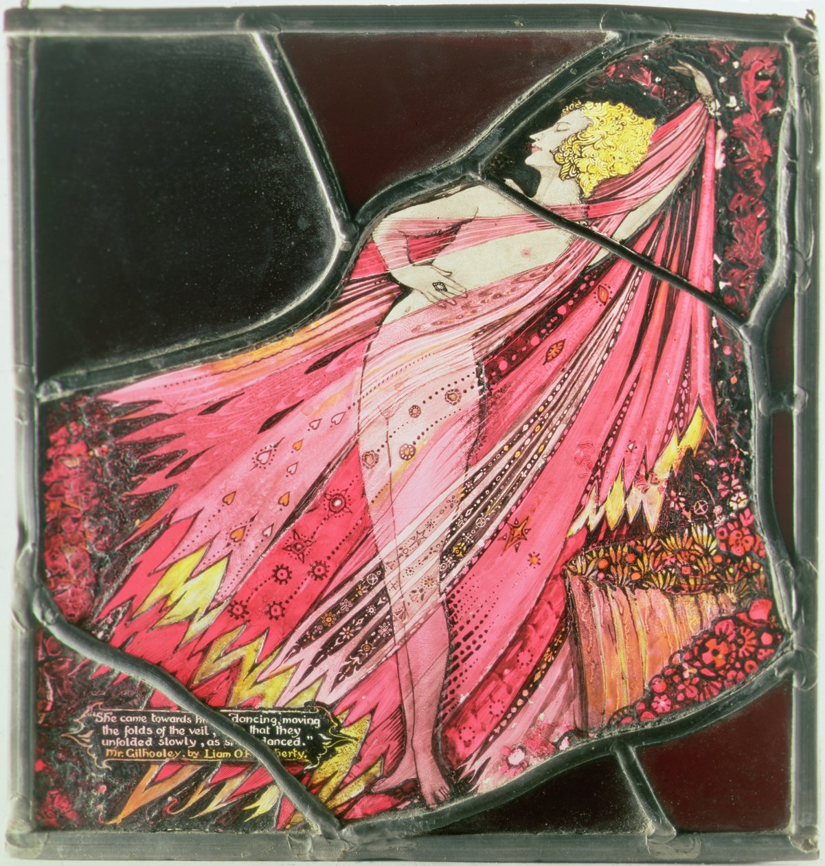 Liam O'Flaherty作「Mr Gilhooley」の登場人物を描いたGenevaの窓