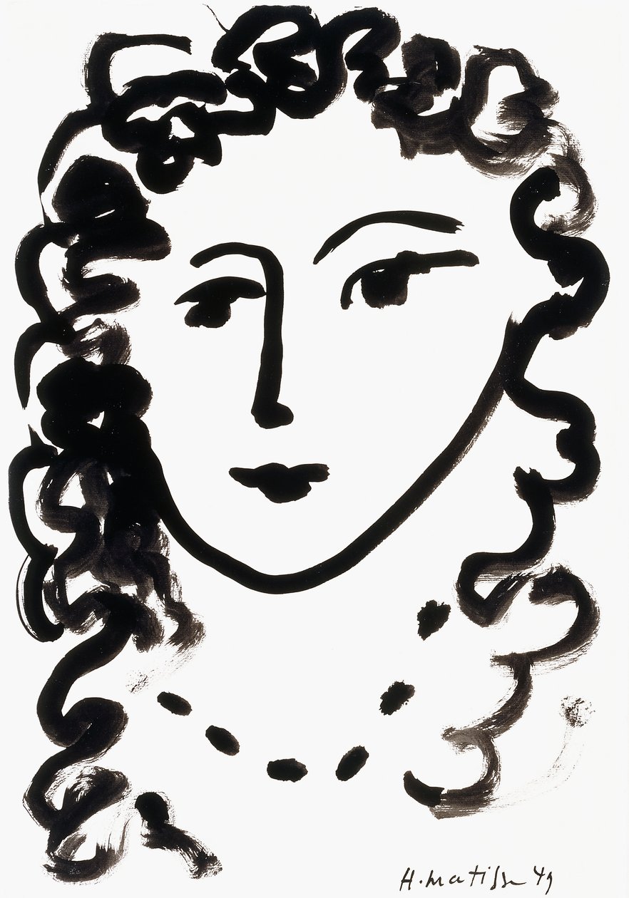 Kopf einer Frau von Henri Matisse: hochwertiger Kunstdruck