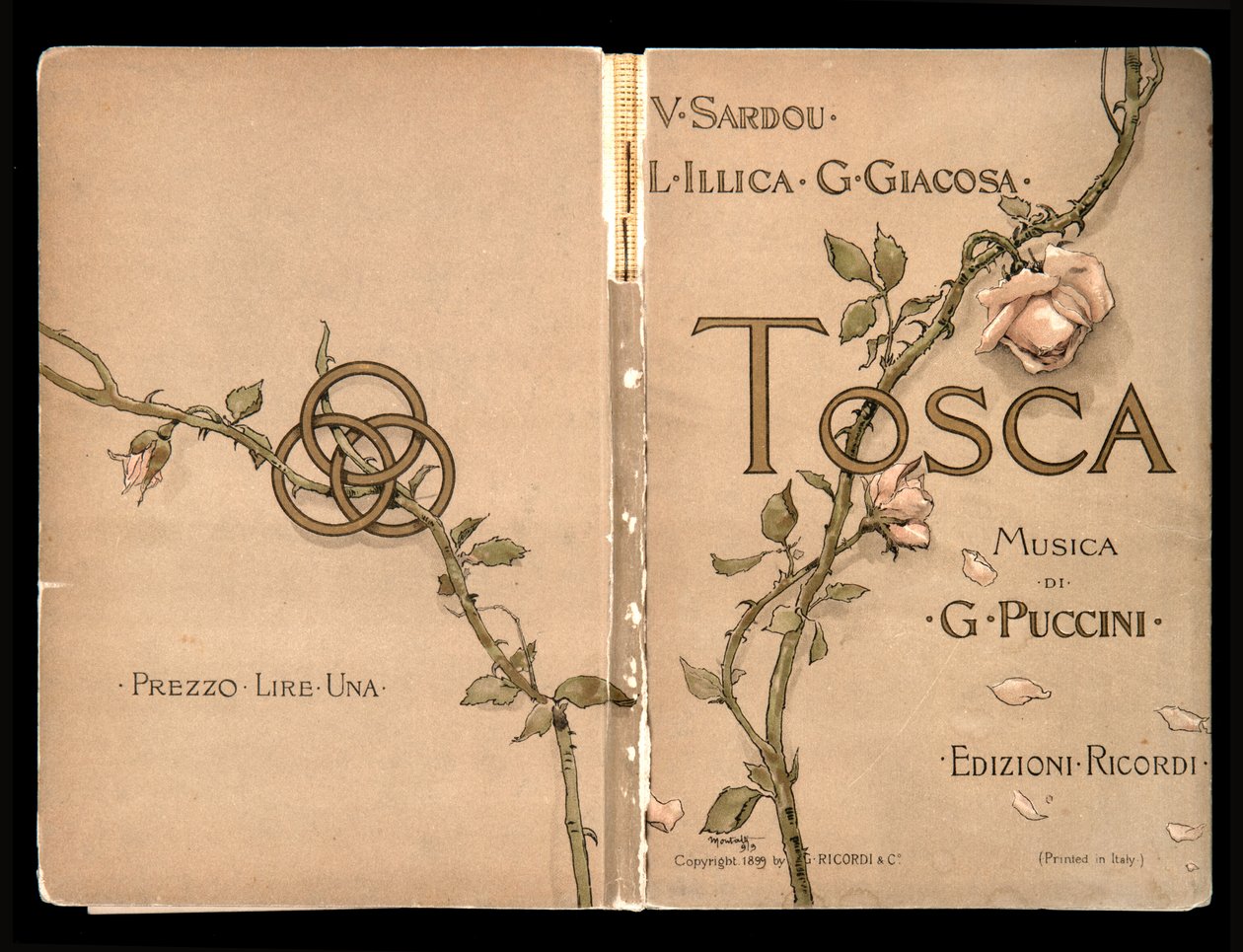表紙は、ジャコモ・プッチーニ作「トスカ」のLibretto della Tosca, Edizione Ricordi, Italy。