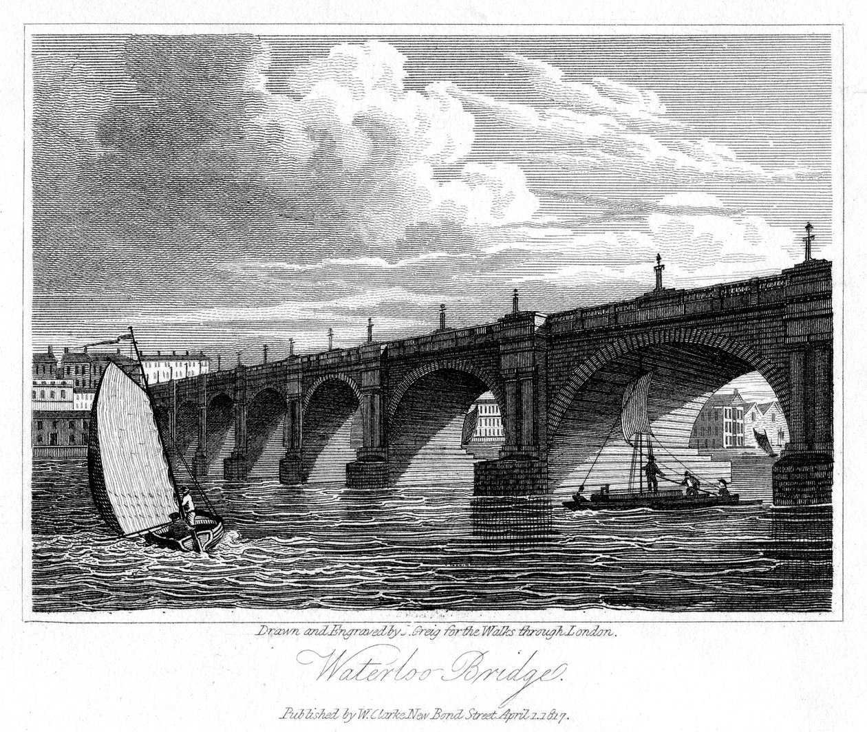 ウォータールーブリッジ、ロンドン、1817年。