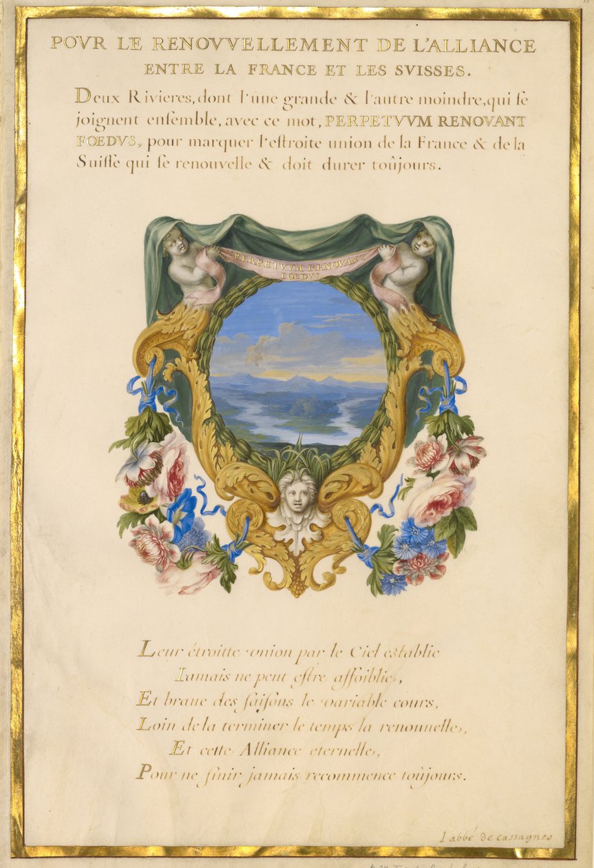Wappen mit Landschaft von Jacques Bailly: Kunstdruck kaufen