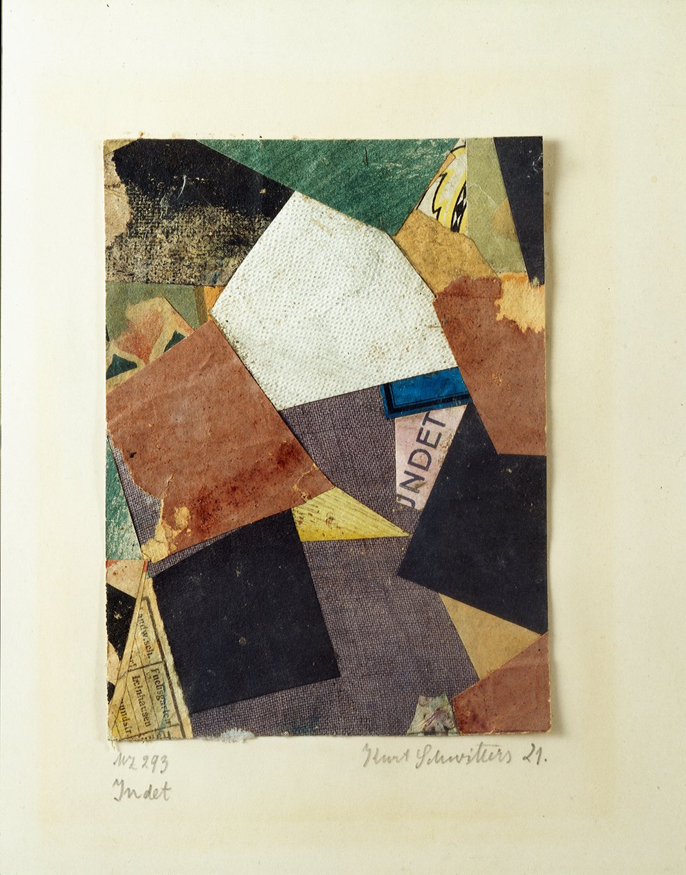 Merz 293 Kurt Schwitters（1887-1948）のコラージュ作品 1921年 個人蔵
