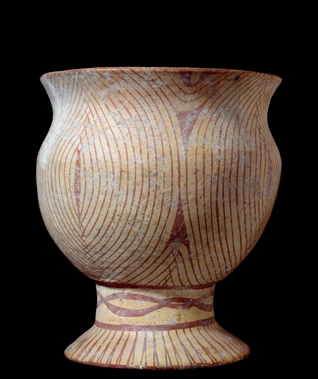新石器時代の陶製花瓶。タイから。紀元前4630年。日 0.23x0.2 m パリ、ギメ美術館、国立アジア芸術博物館