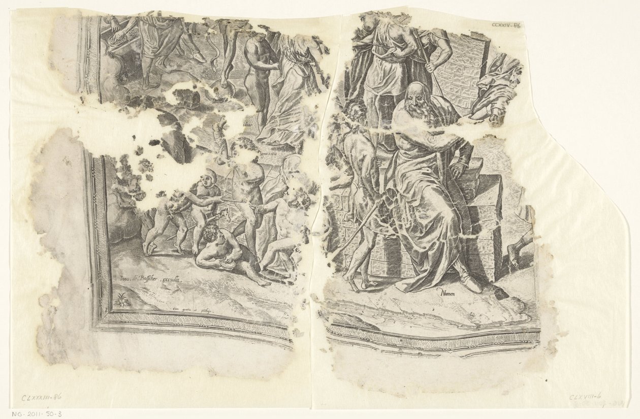 セベスの風景の版画の左下隅 Tabula Cebetis Carta Vitae (原題)