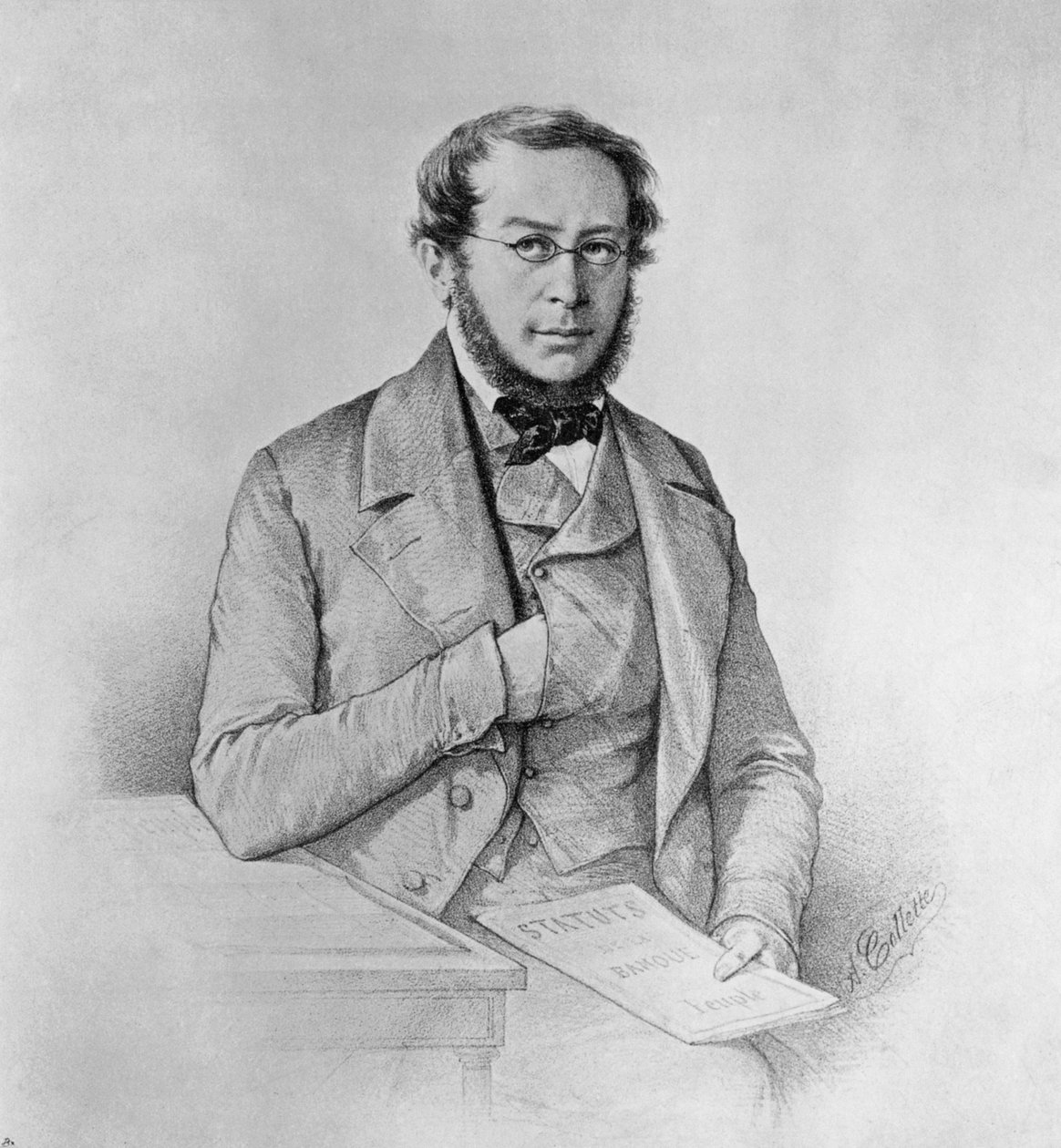 Pierre-Joseph Proudhon (1809-1865)の肖像（Collettiの絵）。