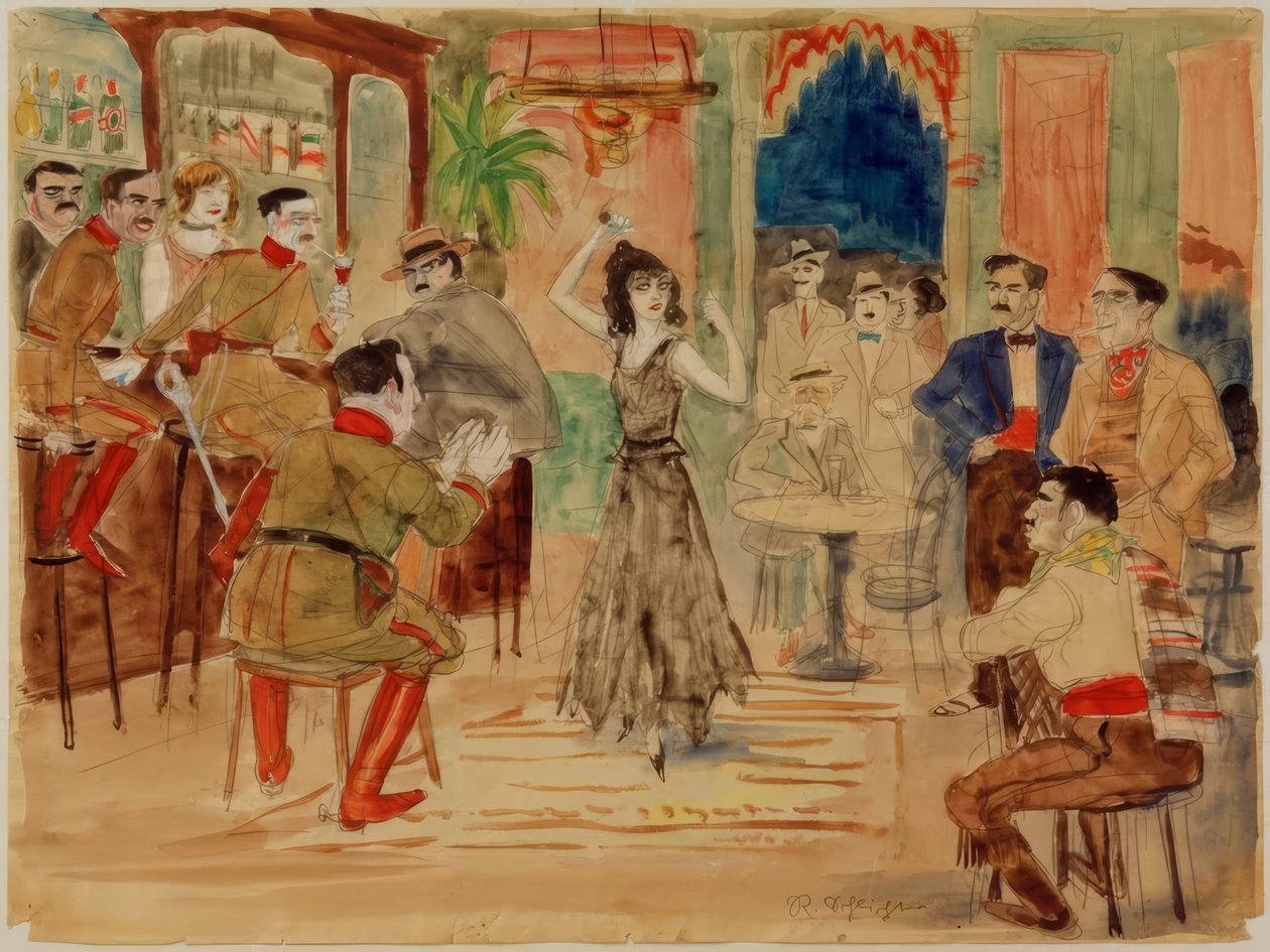 Tanzszene in einer Bar von Rudolf Schlichter: Kunstdruck