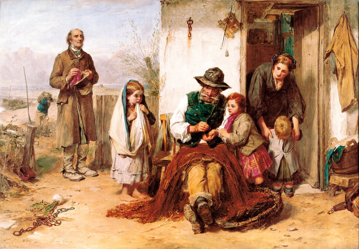 "The poor, the poor man's friend" トーマス・フェード（1826-1900）の絵画