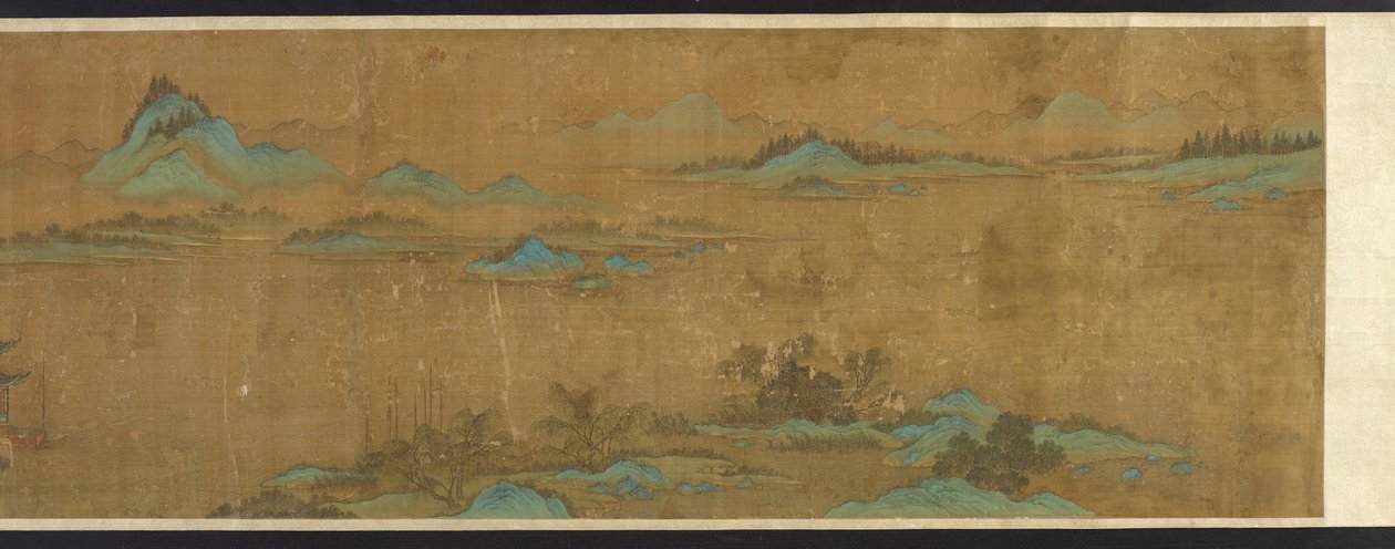 宮殿のある風景、明王朝、16 ～ 17 世紀。