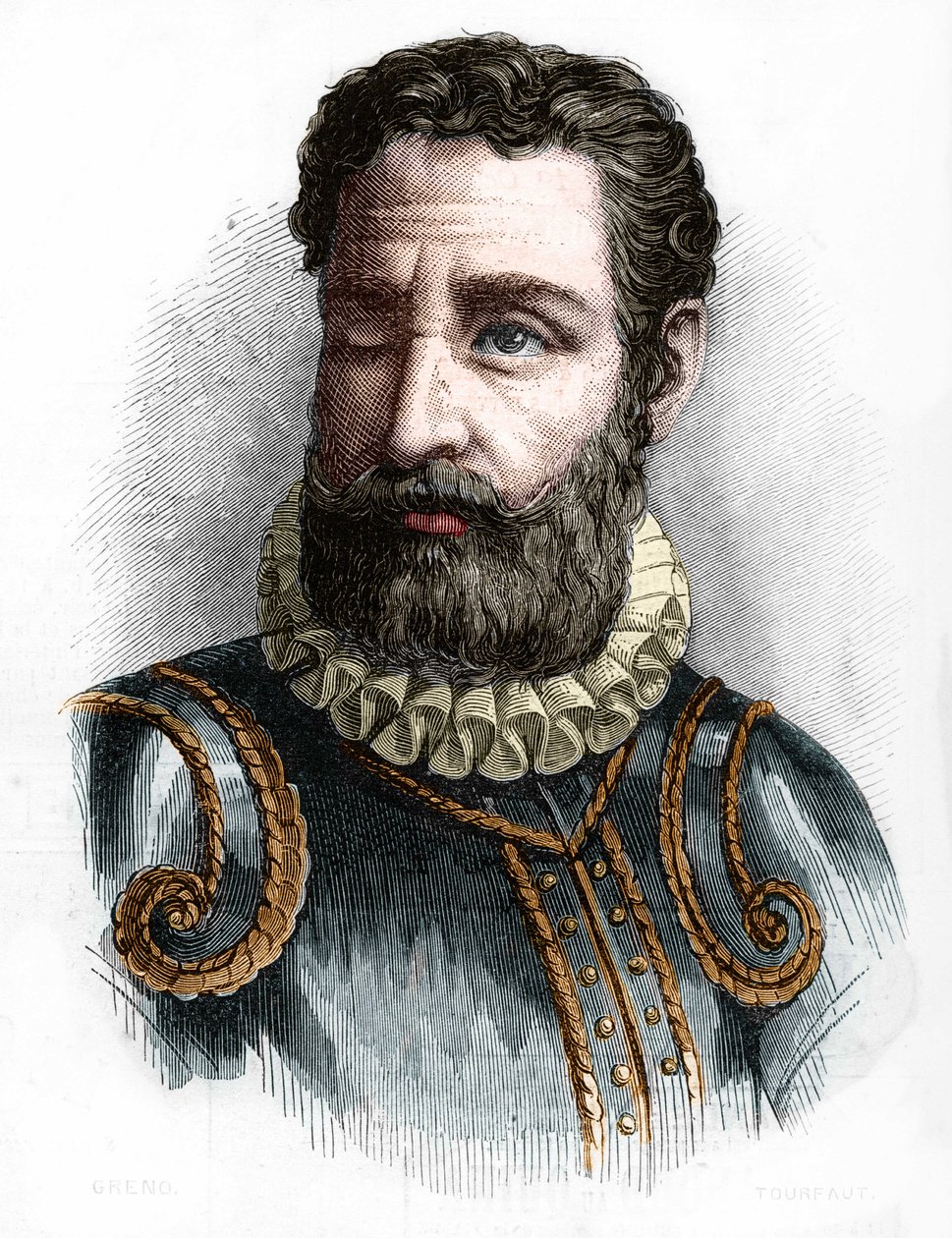 カモエンスの肖像 Luis Vaz de Camoens ポルトガルの詩人（1525-1580）。