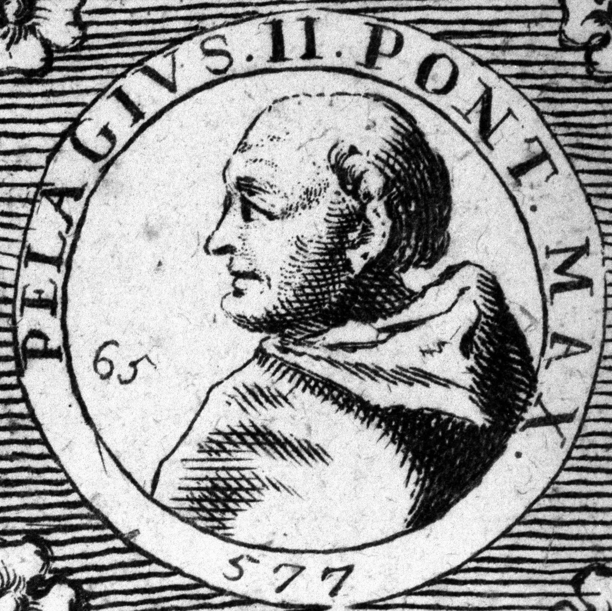 教皇ペラゲ2世（ペラギウス）の肖像（520～590年）。