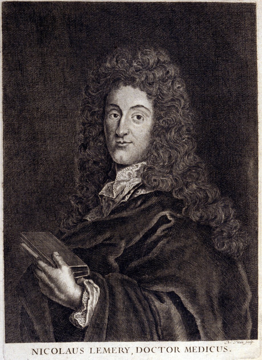 フランスの薬剤師・化学者であるニコラ・ルメリー（1645～1715）の肖像。
