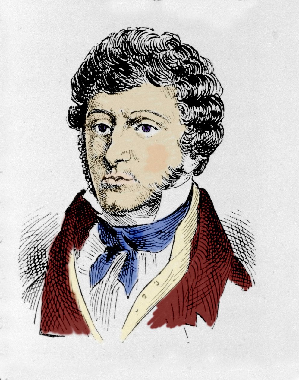 アイルランドの作曲家ジョン・フィールド（1782〜1837）の肖像画。