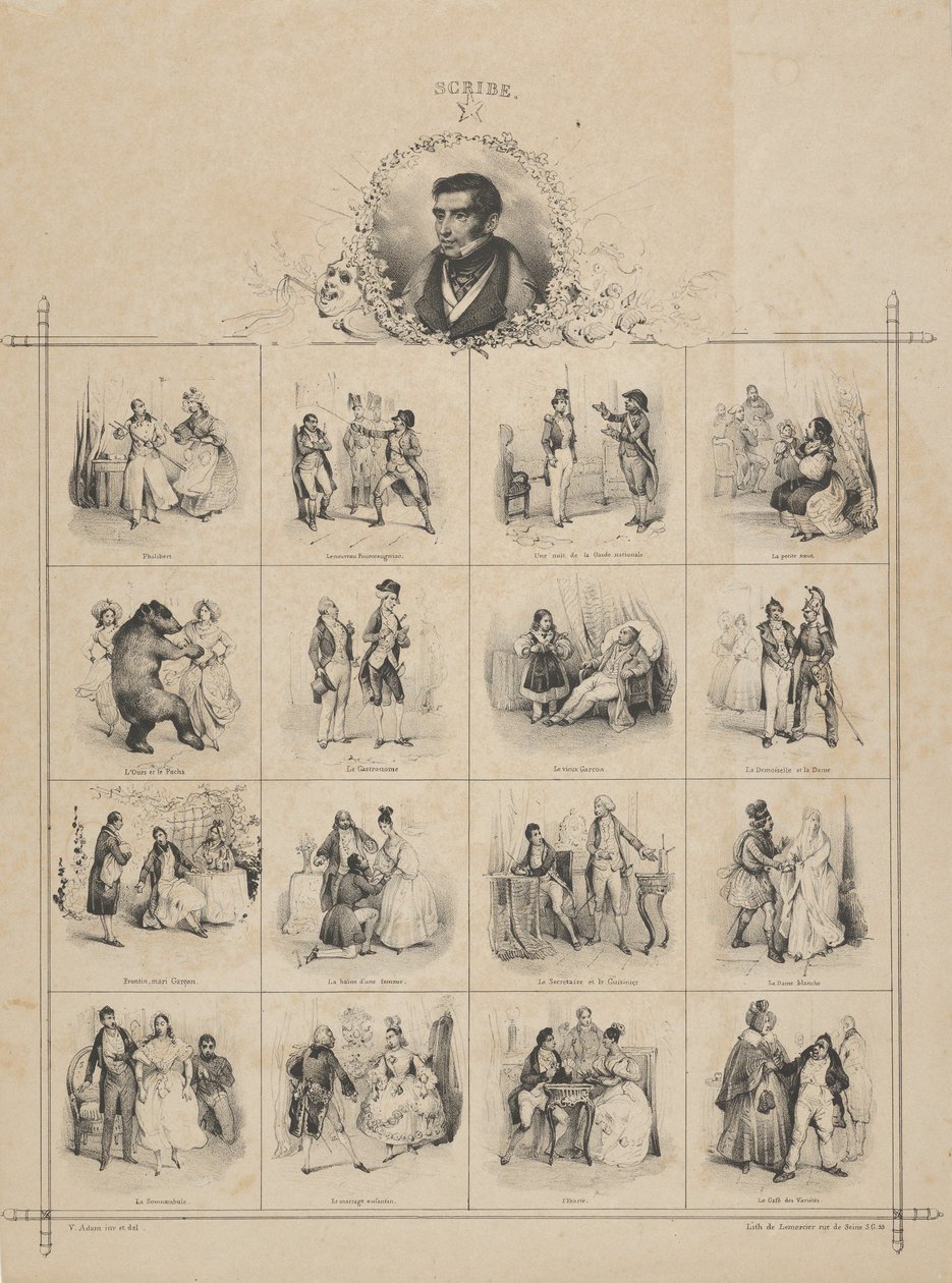 Augustin-Eugène Scribe with Characters、19 世紀。
