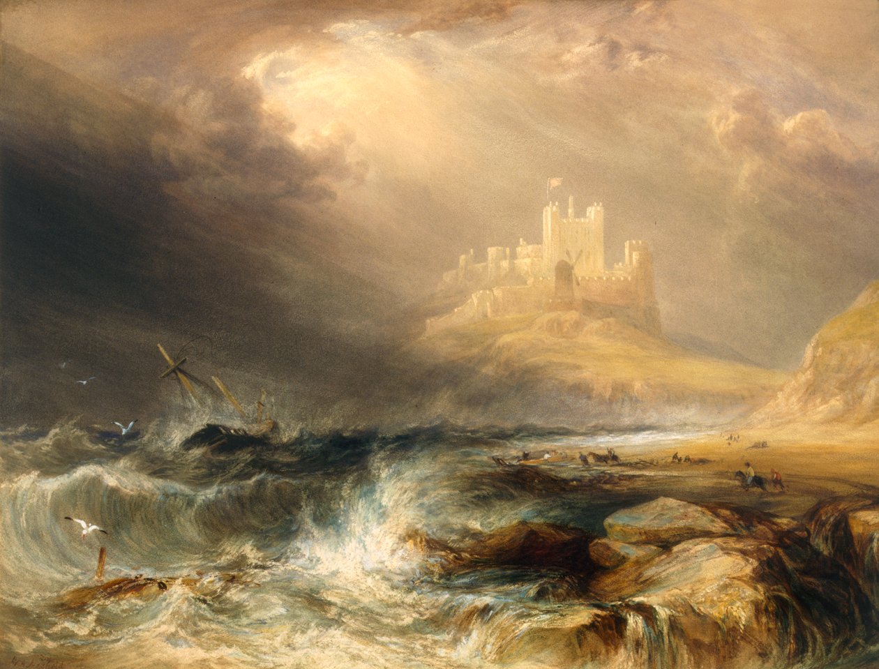 Bamborough Castle von William Andrews Nesfield: Kunstdruck
