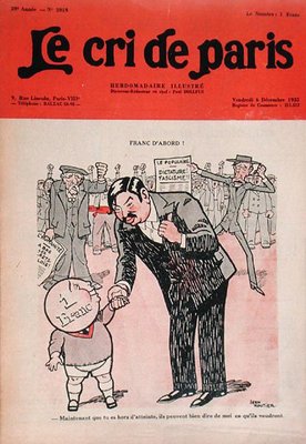 'Franc First', Pierre Laval (1883-1945) com o Petit Franc, caricatura ...