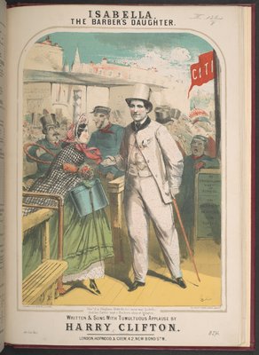 「Isabella, the Barber's Daughter」の表紙、[歌の始まり: 「When you think my ditty ...