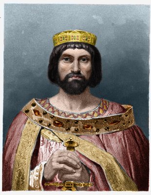 オーストラシア王ティエリー1世（？ - 533）の肖像 - ラヴァレの『フランス史』に掲載されている、エングレーヴィング。