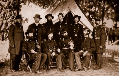 ジェファーソン・C・デイビス将軍とスタッフ、1861-65（セピア写真）