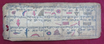 5か月目の半分のErsu占星術暦、チベット語のErsu Shaba絵文字と説明