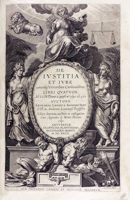 レオナルドゥス・レッシウス作「De iustitia et iure」、1632 年。