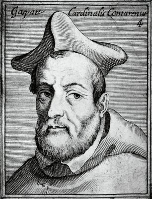 イタリアの枢機卿・司教Gasparo Contarini (1483-1542)の肖像、Claudius Pernetus作 ...