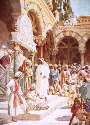 神殿で説教するイエス