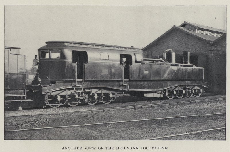 ハイルマン機関車の別視点（モノクロ写真